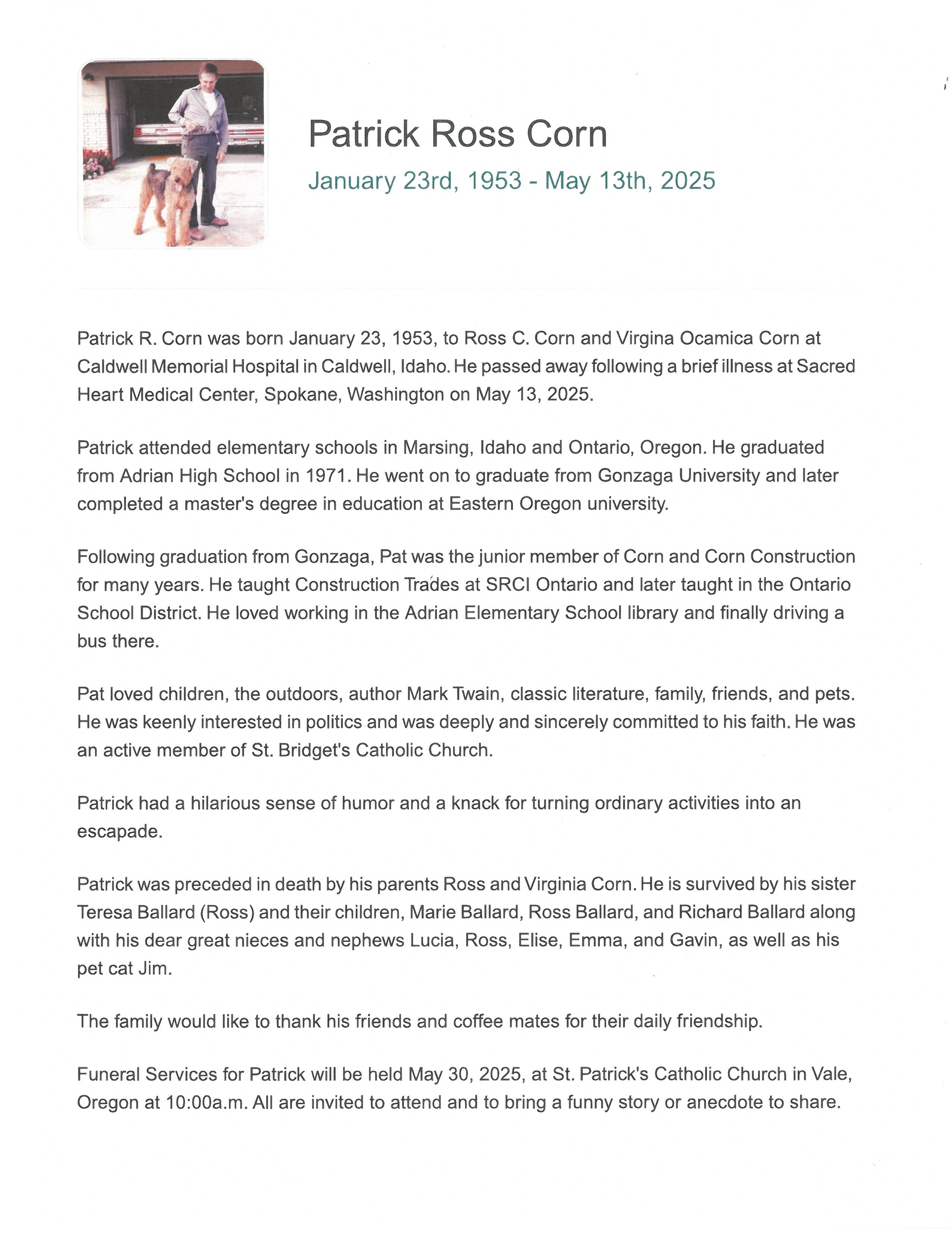 Patrick "Pat" Ross Corn - The Basque Museum & Cultural Center | Boise, ID